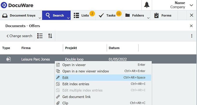 Editing documents in DocuWare – lots of possibilities